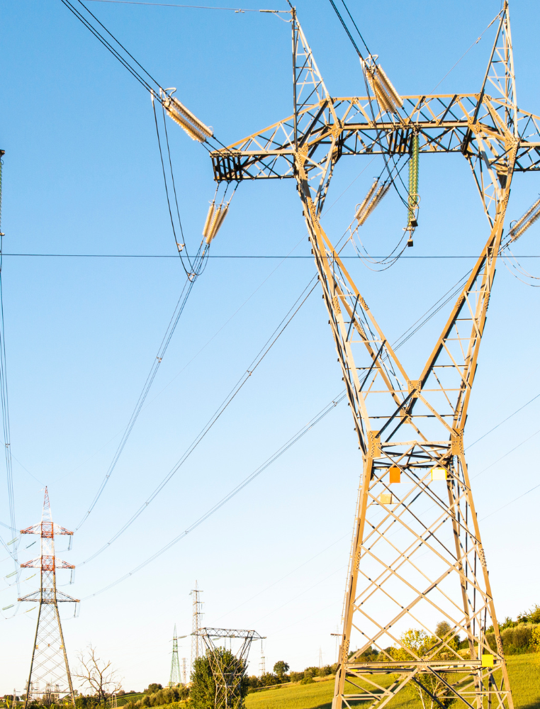 Power lines: converter stations and underground cable or overhead lines ...